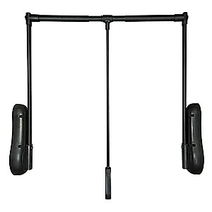 Pull Down Closet Rod, Heavy Duty Closet Pull Down Rods Hanger for Hanging Clothes Wardrobe Lift Rail Aluminum Alloy Damping Buffer Organizer Storage System, Capacity 55lbs ( Color : Black , Size : 25.