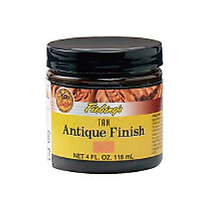 Fiebing's Antique Finish (4 oz) - Two-Toned Effect Emphasizes Leathercraft Embossing - Antiquing & Restoration Paste for Contrasted Accent Finish on Leather Boot, Shoe, Purse, Belt (Light Brown)