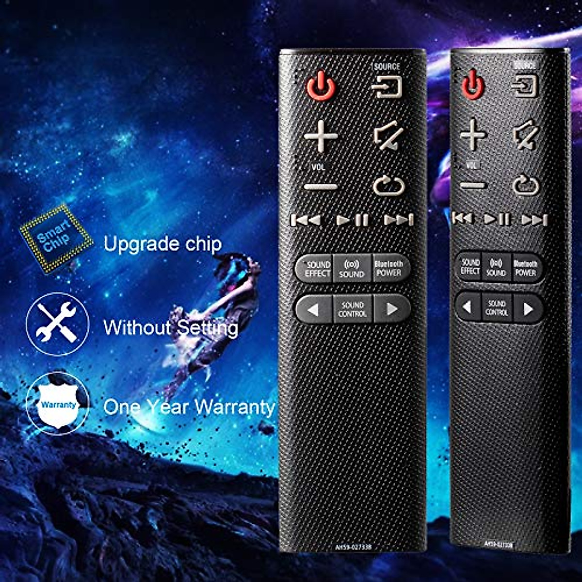 New AH59-02733B Replacement Sound Bar Remote Control Compatible with Samsung SoundBar HW-H450 HW-HM45 HW-HM45C HW-H450/ZA