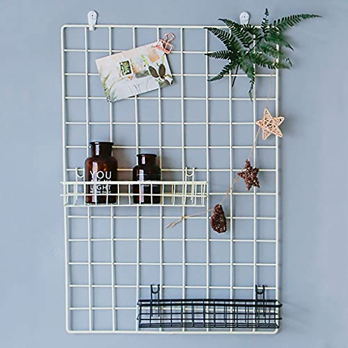 Prettyia 3 pieces Metal Wire Basket Rack Mountable Wire Organizer Storage Flower Pot Display Decor