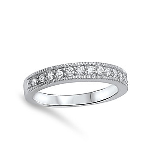 Wedding Band Stackable Clear CZ Wholesale Ring .925 Sterling Silver Size 8