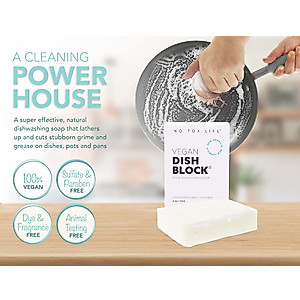 No Tox Life DISH BLOCK - Free of Dyes and Fragrance - Zero Waste Dish Soap