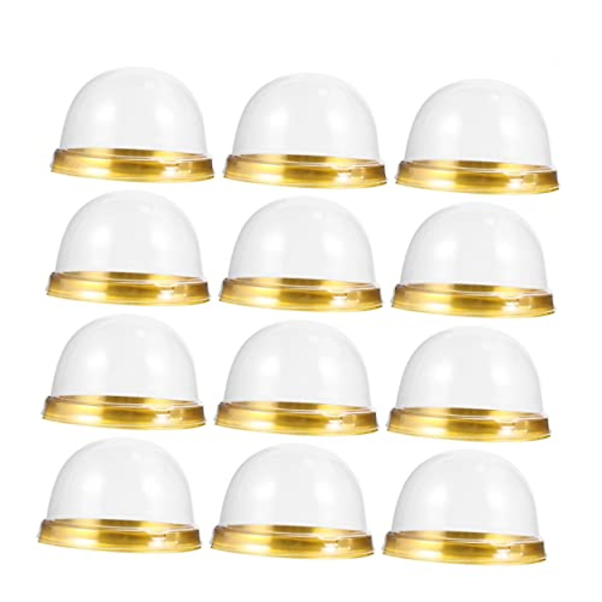 HEMOTON 50pcs Small Containers Square Containers with Lids Mini Cookies Snack Box Container Plastic Round Cake Box Individual Cupcake Golden Packing Box Plastic Boxes Gift Box Paper Cup