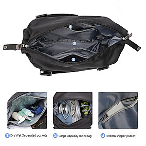 Carry on Bag for Women,Travel Duffel Bag,Large Sports Tote Gym Bag,Waterproof Weekender Overnight Bags for Women with Trolley Sleeve,Travel Bag Ladies Beach Bag, Black