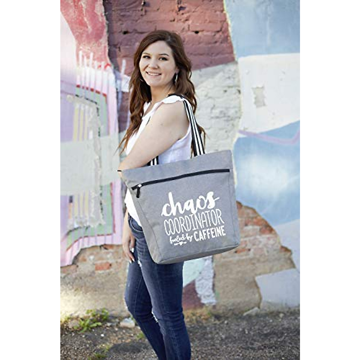 Boss Lady Gifts for Women - Cute Zippered Pocket Canvas Tote Bag Gift Ideas for Women, Female Bosses, Coworker, New Manager, Chaos Coordinator - Christmas, Birthday, Thank You Office Appreciation Gift