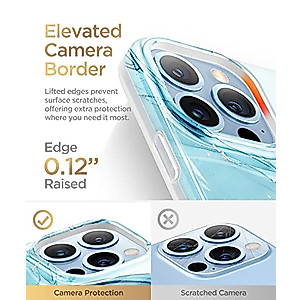 GVIEWIN for iPhone 13 Pro Case 6.1 Inch 2021, [10FT Military Grade Drop Protection] Marble Phone Case Slim Glossy Soft TPU Shockproof Protective Cover for Women Men Stylish Phone Cases(Navy Blue)