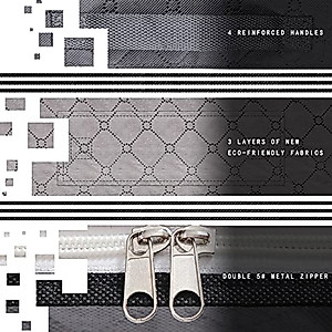 BAYUTE Foldable Under Bed Storage Bag - 2Pack Breathable Zippered Organizer with Clear Window and Handle for Clothes, Pillows, Quilts & Blankets, 39.4x19.7x5.9 inches, (Grey)