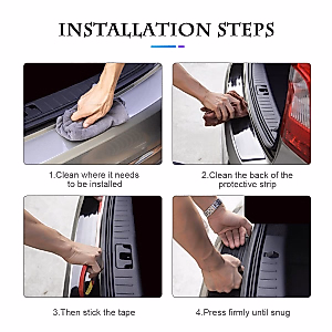 Car Rear Bumper Protector Guard, Universal Black Rubber Anti-Scratch Abrasion Resistant Trunk Door Entry Guards Accessory Trim Cover for SUV, Cars, Car Exterior Accessories (Black/40.9"x3.5")