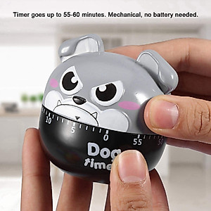 Mechanical Kitchen Timer, Cute Dog Manual Counters, Reminder Tool for Home Cooking, Attractive and Durable(grey)