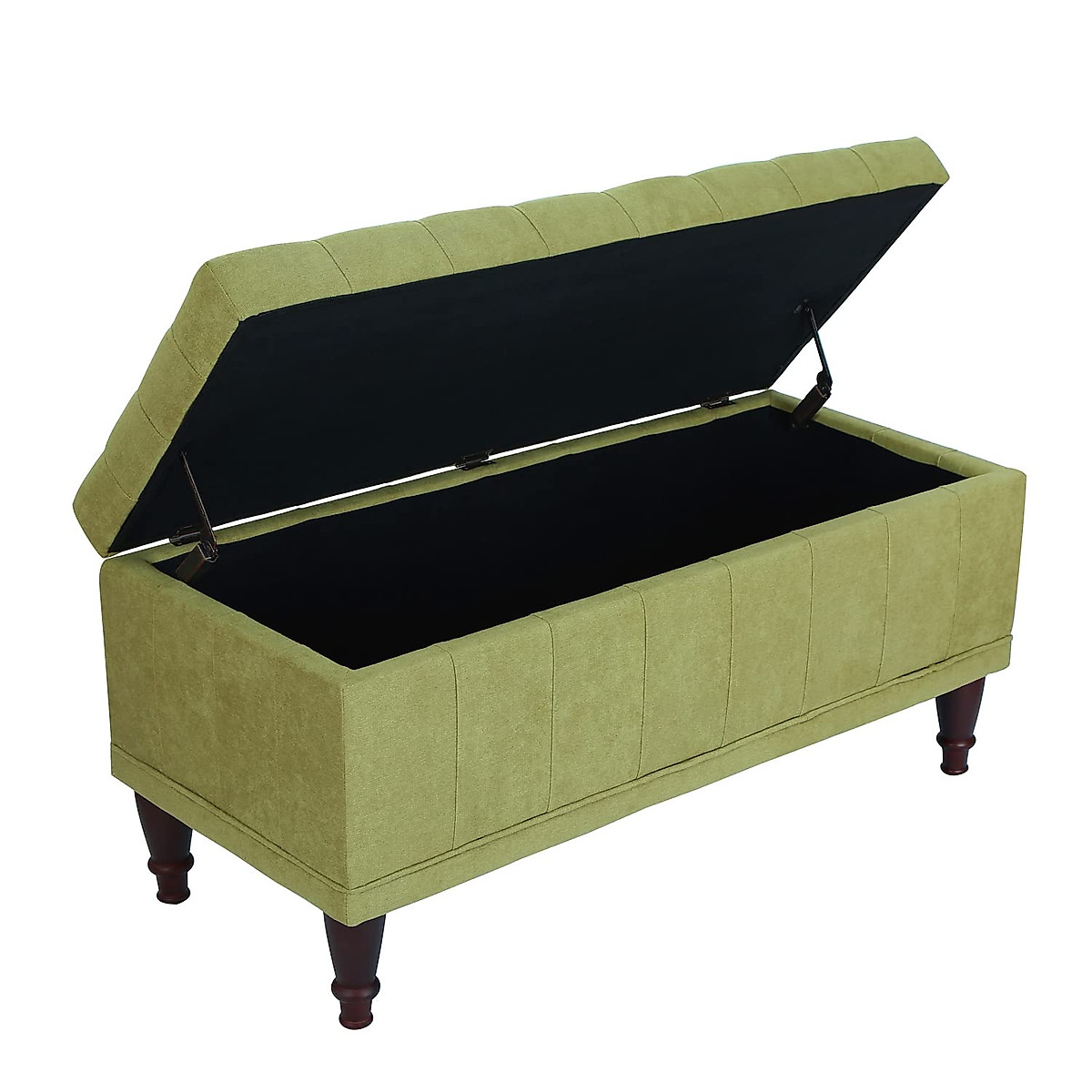 Homebeez Home Decor Ottoman,41.9 Inch Tufted Storage Bench Rectangular Footrest Stool for Entryway, Living Room and Bedroom, Green