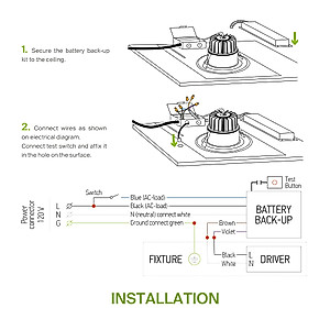 ASD Battery Back-Up Kit 15W - Suitable for LED Commercial Downlights ASD-CDL7, CD-P, CD-T - 90 Minutes Emergency Battery, 5000 Cycles of Standard Charge & Discharge - Damp Rated, UL Certified
