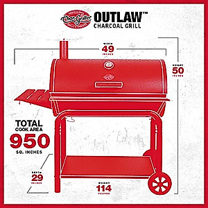 Char-Griller 2137 Outlaw Charcoal Grill, 950 Square Inch, Black