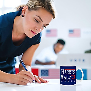 WENSSY Harris Walz 2024 Mug, Harris 2024 Election Mug, Harris for President of The United States Mug, Kamala Harris Tim Walz Waltz for President Mug, 11 Ounce Blue