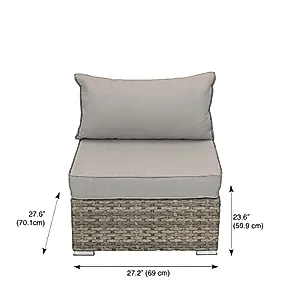 Blue Sky Outdoor Living Blue Sky Sheffield 6-Piece Aluminum Conversation Set, All-Weather Resin Wicker Outdoor Furniture, Brown/Grey for Patio, Lawn, Garden, or Poolside