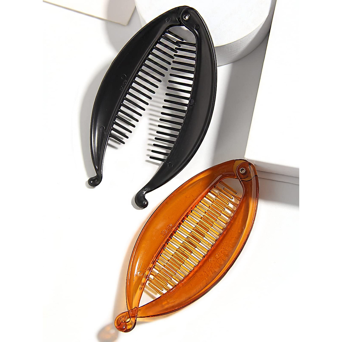 LFOUVRE 6Pieces bundle of hair clips Stretch Comb headbands Banana Hair Clips Full Circular Stretch Teeth Flexible Hair Comb Headband Hairband Holder for Women Girls (MixColor)