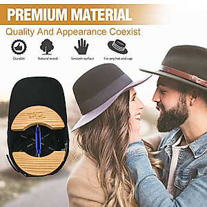 Tang's Wooden Hat Stretcher,Adjustable Turn Buckle Hat Stretcher for Fitted Hats.One Size Unisex Hat Shaper, Suits ForAll Hat (Blue, Small)