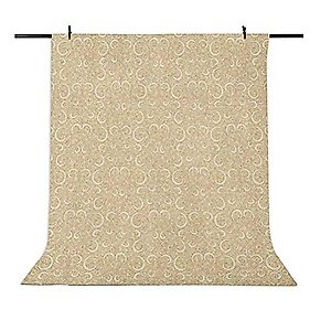 8x12 FT Beige Vinyl Photography Background Backdrops,Unusual Swirled Floral Patterns Oriental Style Motifs in Boho Design Print Background for Selfie Birthday Party Pictures Photo Booth Shoot