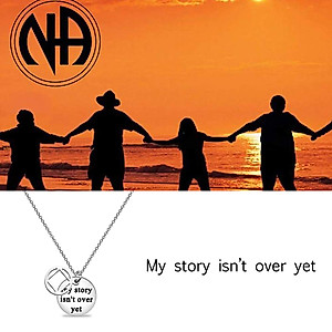 KUIYAI NA Necklace My Story isn’t Over Yet Necklace Sobriety Gift Recovery NA Narcotics Anonymous Birthday Gift NA Necklace (NA Necklace)