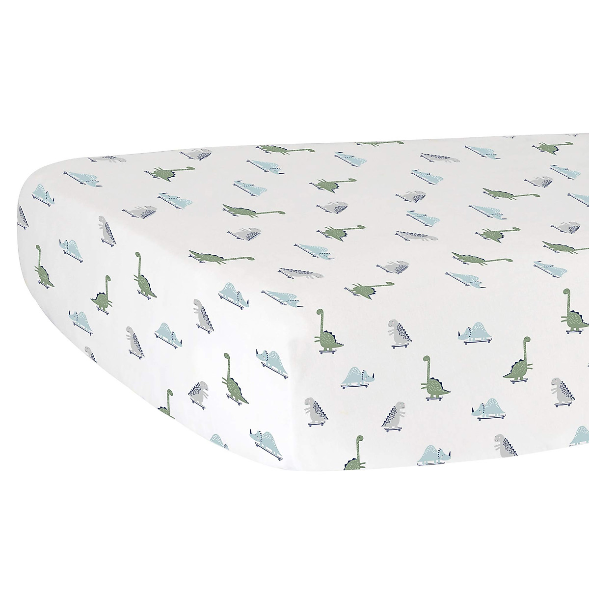 Hello Spud - Dinosaurs Fitted Crib Sheet Organic Cotton Jersey - Super Soft