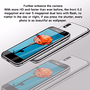 Diyeeni S9 Mini Smartphone, 4G Kids Phone Pocket, 2.5in Single Card Unlocked Small Phones, 2GB RAM 8GB ROM, for Android 7.0, Support WiFi Bluetooth Hotspot, for Whats App (White)