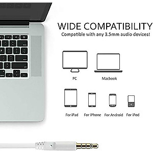 [Apple MFi Certified] Apple Earbuds/Headphone/Earphones with 3.5mm Wired Headphone Wired Earbud with Microphone Compatible with iPhone, iPod, iPad, MP3, Huawei, Samsung,White