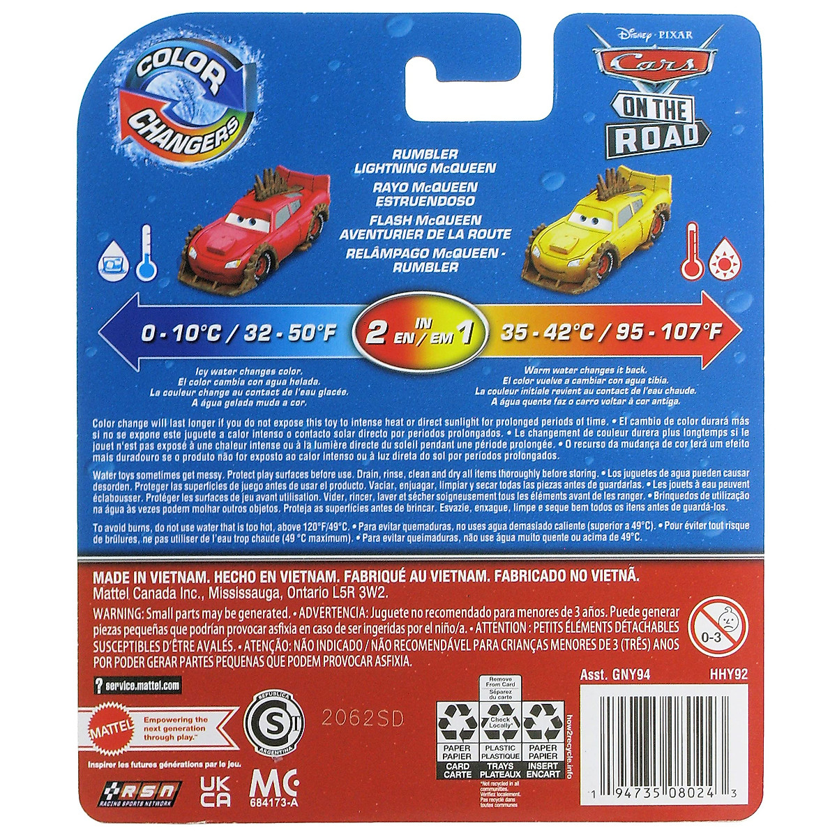 Disney Cars Toys Disney Cars Color Changers 2022 On The Road Rumbler Lightning McQueen