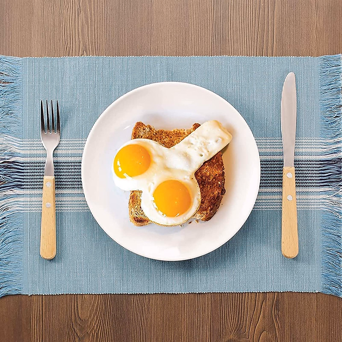 Mokylor 2 Pcs Funny Egg Fryer, Fried Egg Cooking Rings, Non-Stick Stainless Steel Kitchen Egg Fried Mould with Handle, Breakfast Cooking DIY Tool For Omelet Muffin Pancake Sandwich