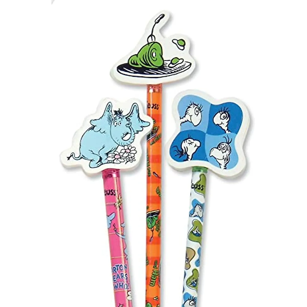 Raymond Geddes 66865 Dr. Seuss Number 2 Pencils With Giant Pencil Top Erasers (Pack of 36)