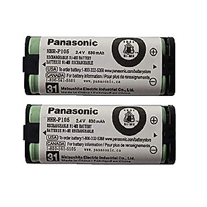 2 Pack HHR-P105 NI-MH Rechargeable Battery for Panasonic 2.4V 830mAh Battery for Cordless Phones