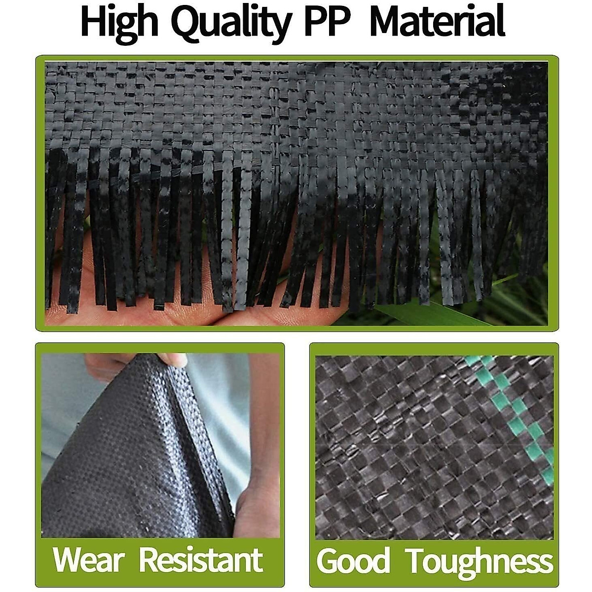 Groweco Landscape Fabric 6ft X 50ft Weed Barrier Landscape Fabric Heavy Duty Premium 3.2oz Garden Fabric Weed Barrier Weed Block Gardening Mat,Woven Geotextile Fabric Ground Cover Weed Barrier