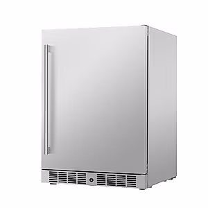 MGMEDOS 24 inch Undercounter Refrigerators Beverage Fridge Single Drawer Fridge with Digital Display for Indoor Outdoor Patio