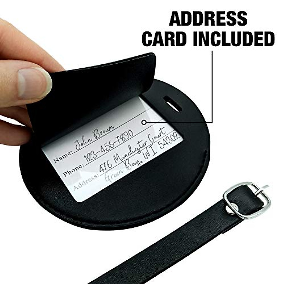 Rustic Distressed Hawaii State Flag Round Leather Luggage Card Carry-On ID Tag