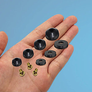 ZDBB 96 pcs Flat and Beveled Faucet Washers and Brass Bibb Screws Assortment for Use with Assorted Quick-Opening Style Faucets Stem Worn Out Washer Replacements Black