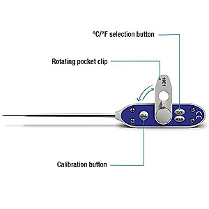 DeltaTrakessentials 11063 FlashCheck Jumbo Display Auto-Cal Needle Probe Thermometer