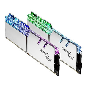 G.SKILL Trident Z Royal Series (Intel XMP) DDR4 RAM 32GB (2x16GB) 3600MT/s CL19-20-20-40 1.35V Desktop Computer Memory UDIMM - Silver (F4-3600C19D-32GTRS)