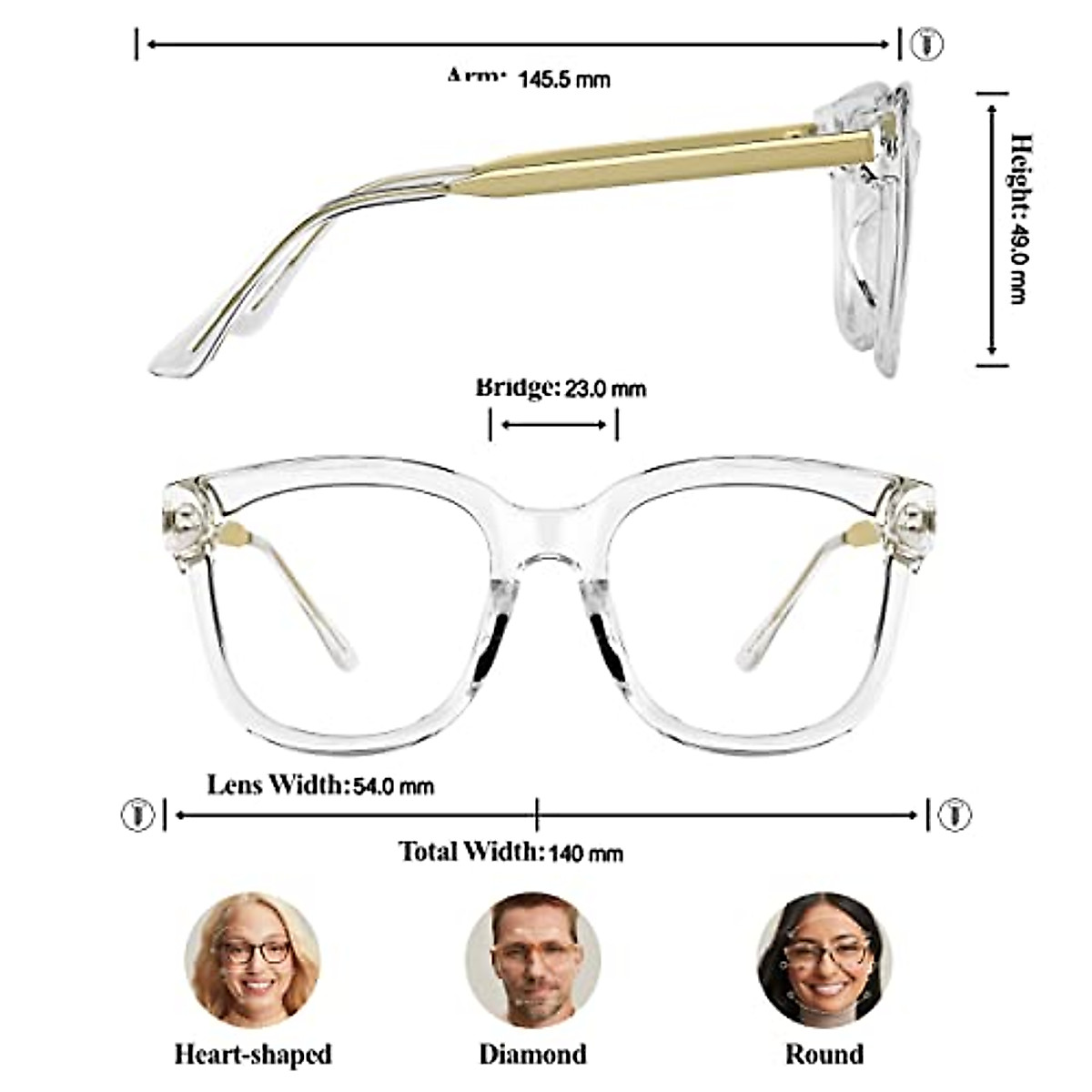 ZENNI Blue Light Blocking Glasses for Women Clear Square Frame Relieve Digital Screen Eye Strain Mixed Materials Light Eyewear