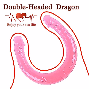 Non-irritating 18.11 inches Silicone Material Double Headed Silicone Strong Suction Cup for Hands-Free Realistic Classic Double-Ended Wand for Women - XjmFx26-2