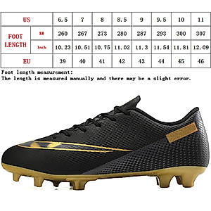 OAOUIA Men's Soccer Cleats Training Soccer Shoes Youth Outdoor Football Shoes Indoor Futsal Breathable Sneakers Black 7