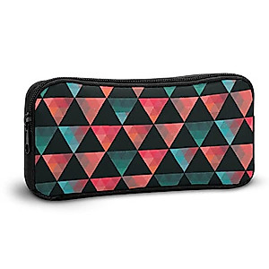 Retro Triangle Pencil Case Pencil Pouch Coin Pouch Cosmetic Bag Office Stationery Organizer