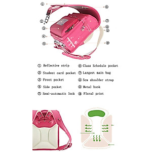 randoseru backpack ransel automatic janpanese school bag for kids PU leather waterpoof