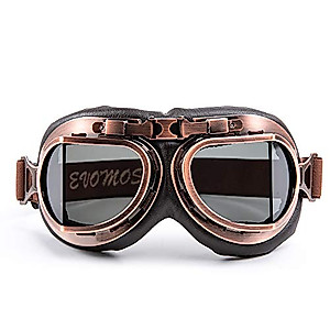 evomosa Motorcycle Goggles Vintage Pilot Style Cruiser Scooter Goggle Outdoor Sand Goggles Bike Racer Cruiser Touring Eyewear for Half Helmet