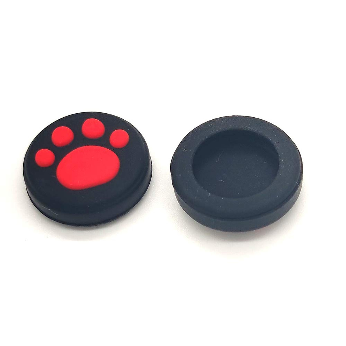2 x Silicone Analog Controller Thumb Stick Joystick Grips Cap for Nintendo Switch NS/Switch Lite Controller Joy-Con ThumbStick Cute Cat Paw Claw (Red)
