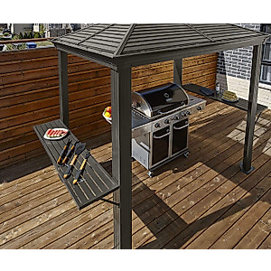 Sojag 5' x 8' Mykonos BBQ Grill Gazebo Outdoor Weather-Resistant Aluminum Frame Shelter Dark Grey