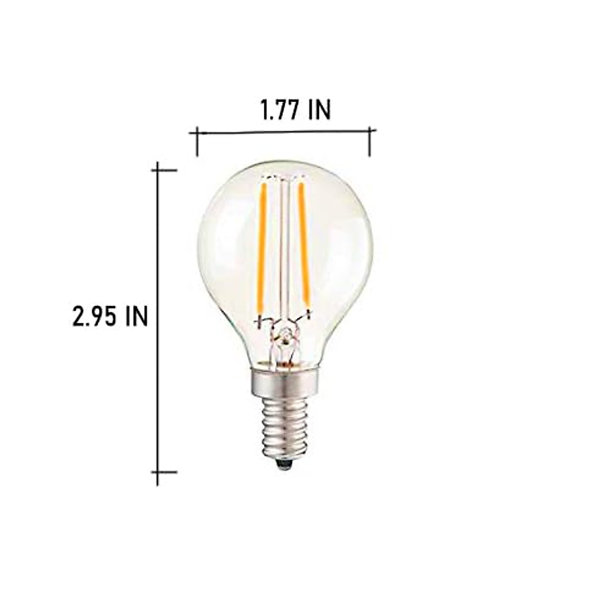 CTKcom 2W G45/G14 Candelabra LED Bulbs Dimmable(4 Pack)- E14 Base Vintage Edison LED Bulb 20W Equivalent 2700K Warm White Lamp for Home,Pendant Lights,Sconces,Antique Light Fixtures 110V~130V AC