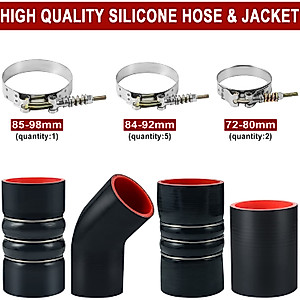 Turbo Intercooler Boots Clamps Kit Intercooler Hose Compatible with 2003-2007 Ford F250 F350 6.0L Diesel