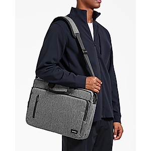 tomtoc Protective Laptop Shoulder Bag for 15.6 Inch Universal HP Dell Acer ASUS Lenovo Laptop Chromebook Ultrabook, Multi-Functional Business Laptop Briefcase for 15 16 In MacBook Air/Pro M4/M3/M2/M1