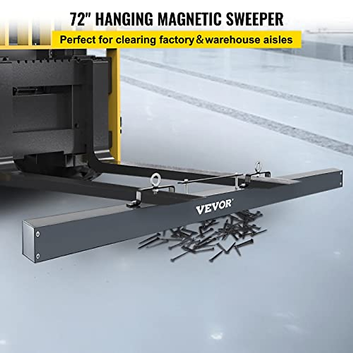 72 inches Hanging Magnet Magnetic Sweeper Tool Nail Magnet Sweeper Magnet Sweeper Magnetic Nail Sweeper Magnetic Sweepers fits Forklift