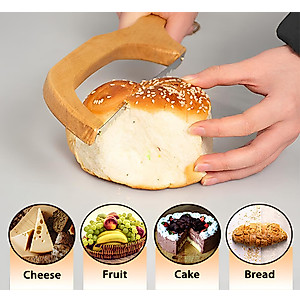 ALIOLIOGEN Bread Bow Knife, Bread Knife, Bread Saw, Sourdough Knife Slicer, Stainless Steel Serrated Sourdough Bread cutter for slicing bread