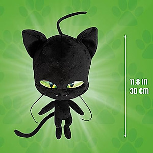 Miraculous Ladybug - Kwami Mon Ami Plagg, 9-inch Cat Plush Toys for Kids, Super Soft Stuffed Toy with Resin Eyes, High Glitter and Gloss, and Detailed Stitching Finishes (Wyncor)
