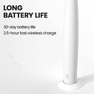 Oclean Air 2 Sonic Electric Toothbrush, Ultra Quiet Toothbrush 40000 VPM Motor,2.5 Hour Fast Charge for 40 Day Use,2 Min Built-in Timer,Power Rechargeable Toothbrushes for Adults- White